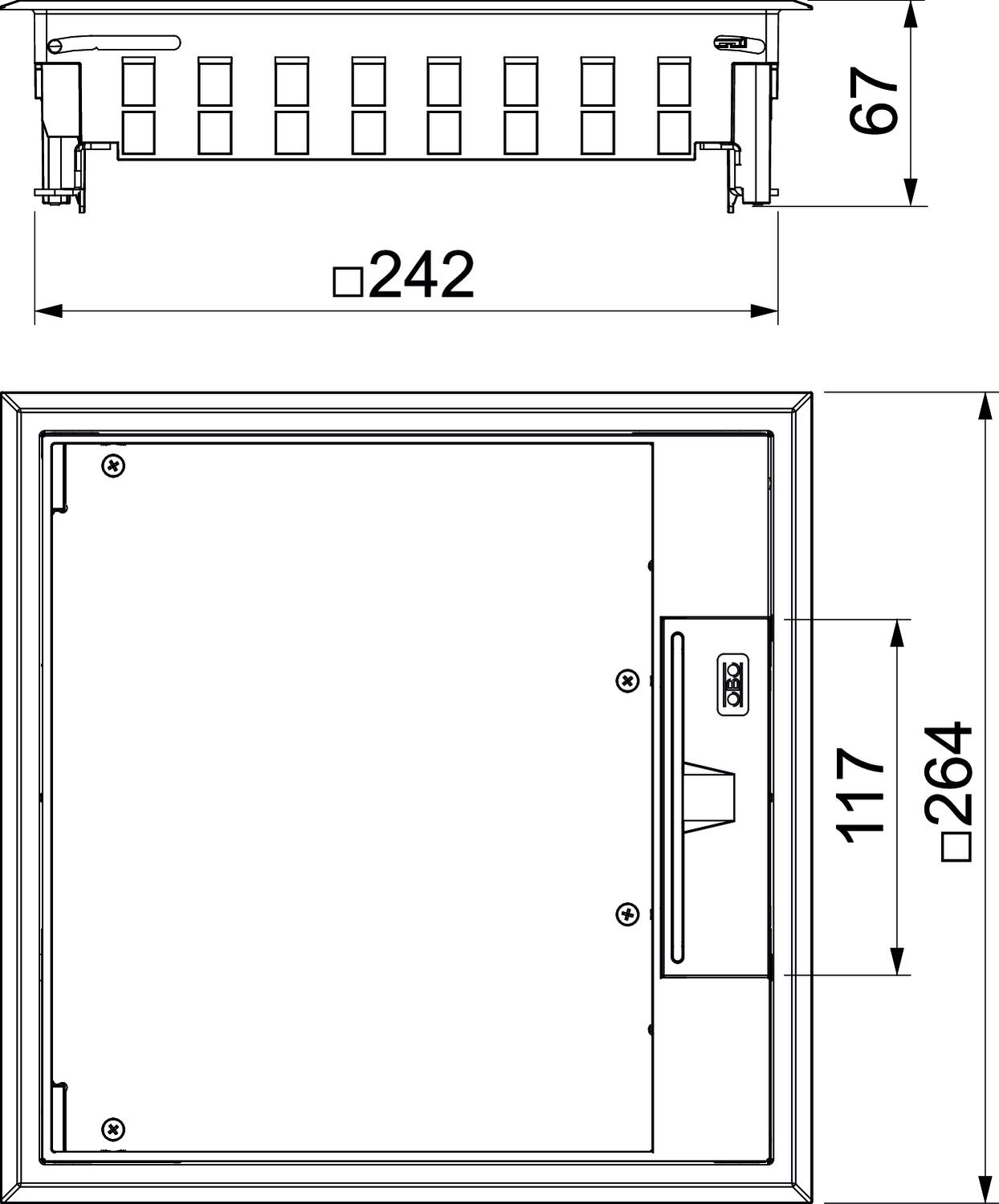 OBO GES9-3B U 7011 Přístrojová jednotka, pro montáž kanálů, 264x264x67, ocelově šedá Polyamid ...